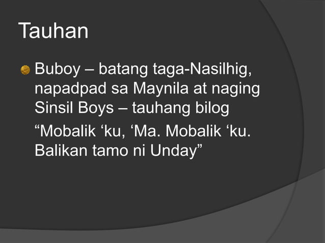 Sinsil boys ni German V. Gervacio | PPTX