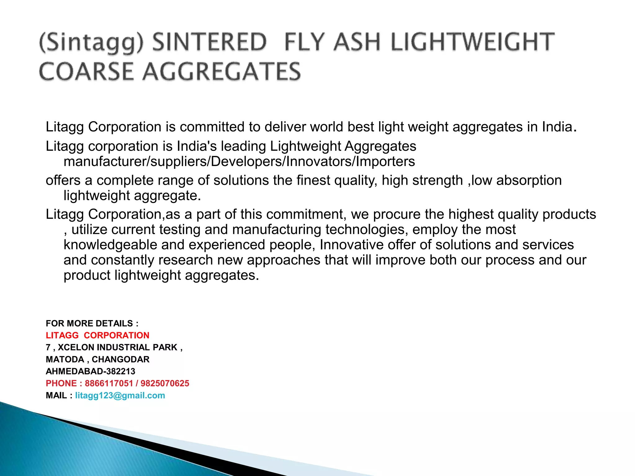 Sintered fly ash lightweight coarse aggregates (sintagg) | PPT