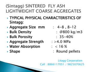 Sintered fly ash lightweight coarse aggregates (sintagg) | PPT