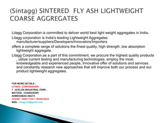 Sintered fly ash lightweight coarse aggregates (sintagg) | PPT