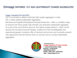 SINTAGG- Sintered Fly Ash Lightweight Aggregates | PPTX