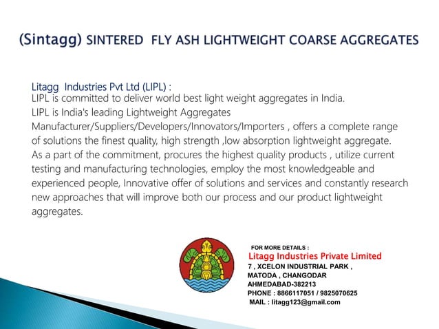 SINTAGG- Sintered Fly Ash Lightweight Aggregates | PPTX