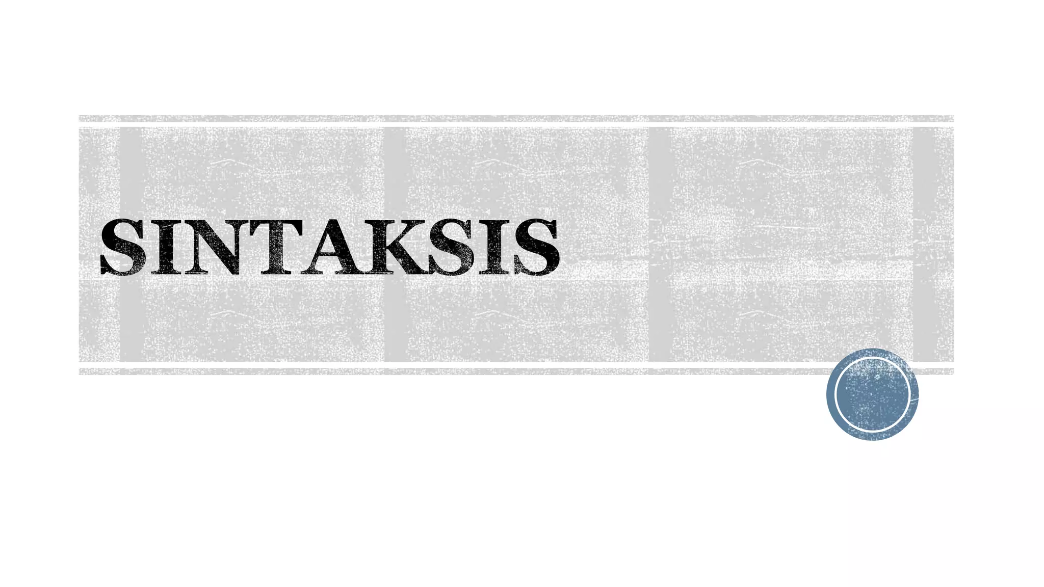 Sintaksis | PPTX