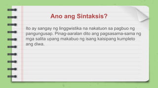SINTAKSIS- report fil.213.pptx, MAT FILIPINO | PPTX