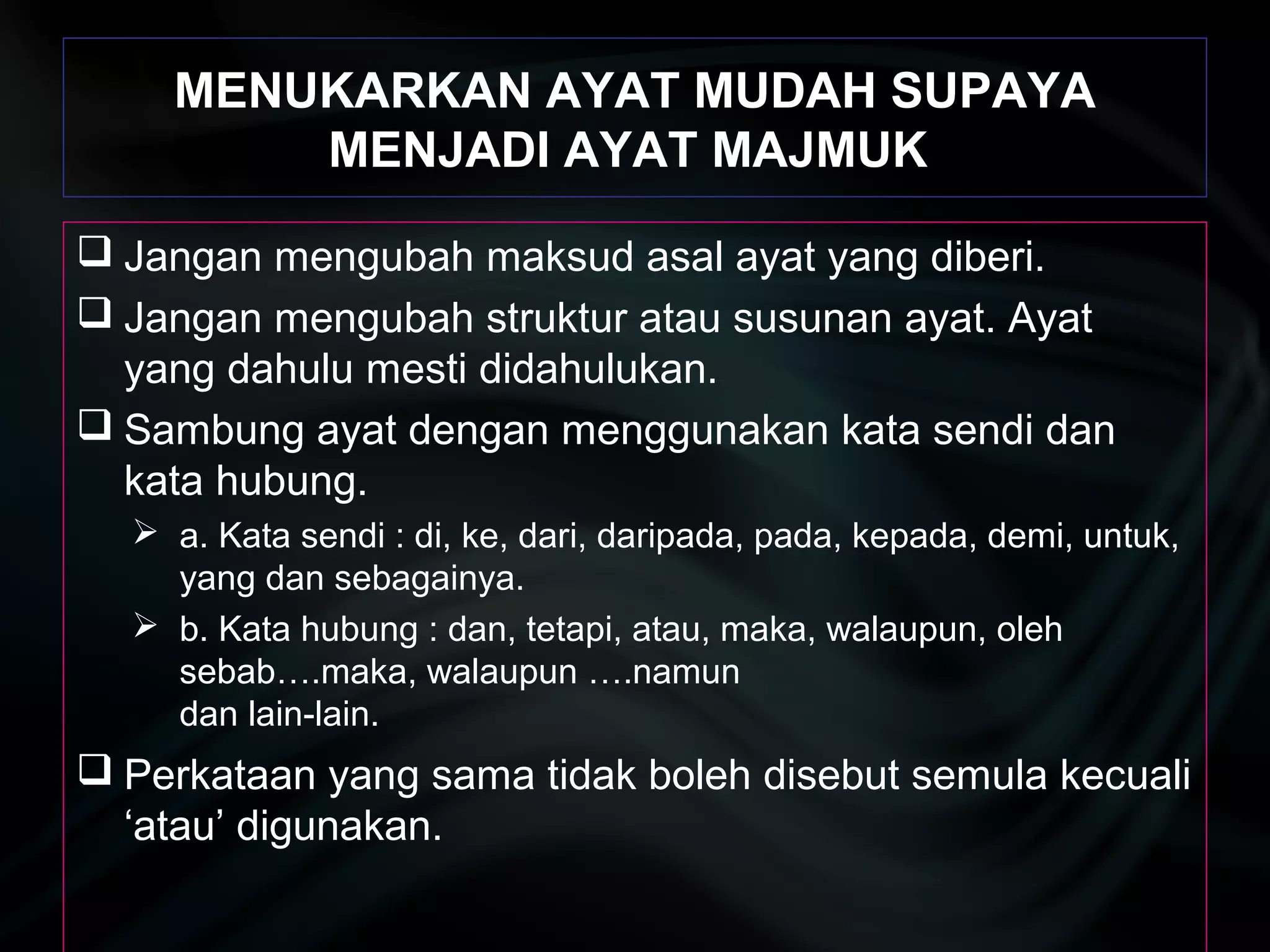 Sintaksis (menukarkan ayat) | PPT