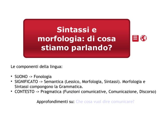 Sintassi e morfologia: di cosa stiamo parlando | PPT