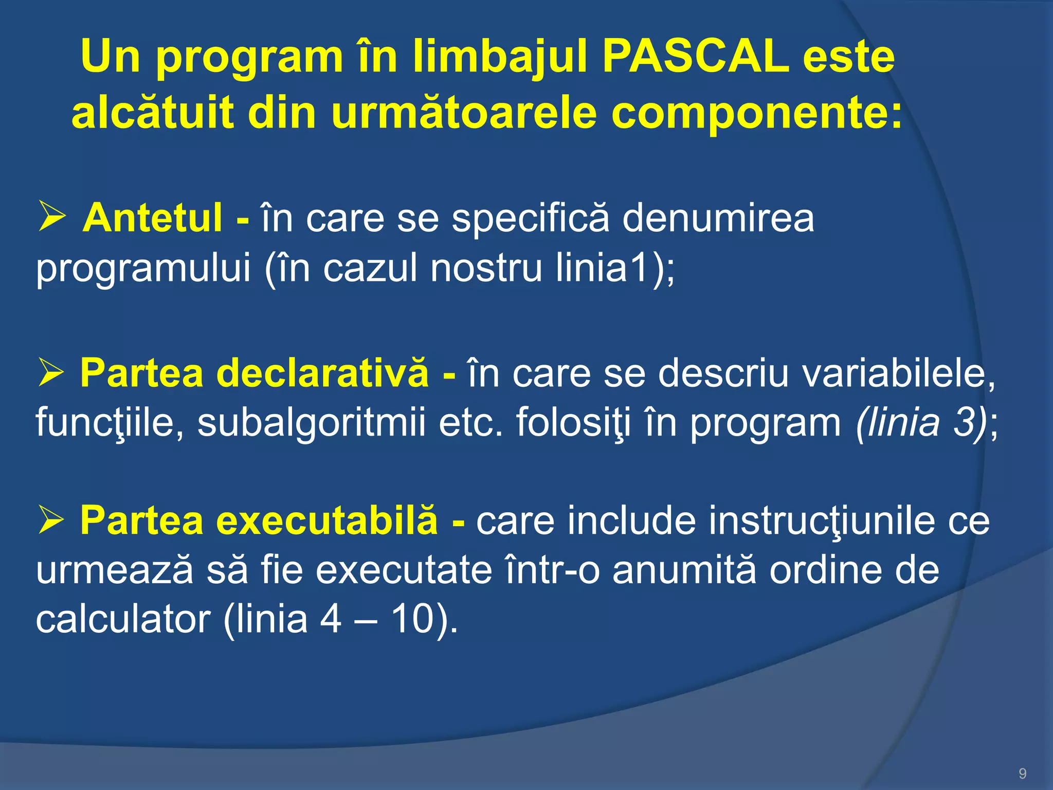 Sintaxa si limbajul pascal | PPT