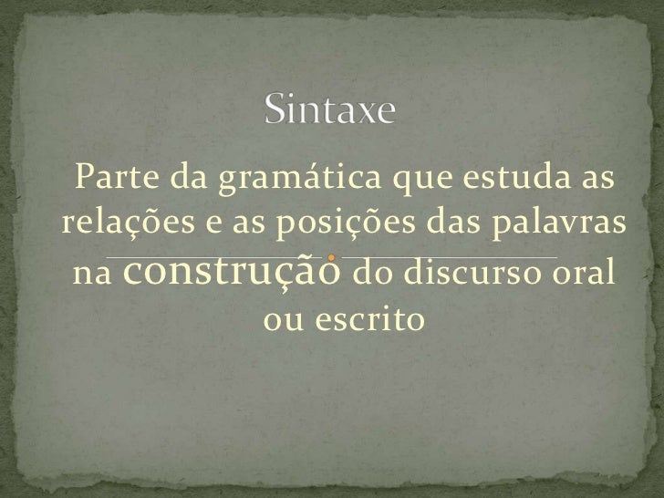 Sintaxe Exemplos