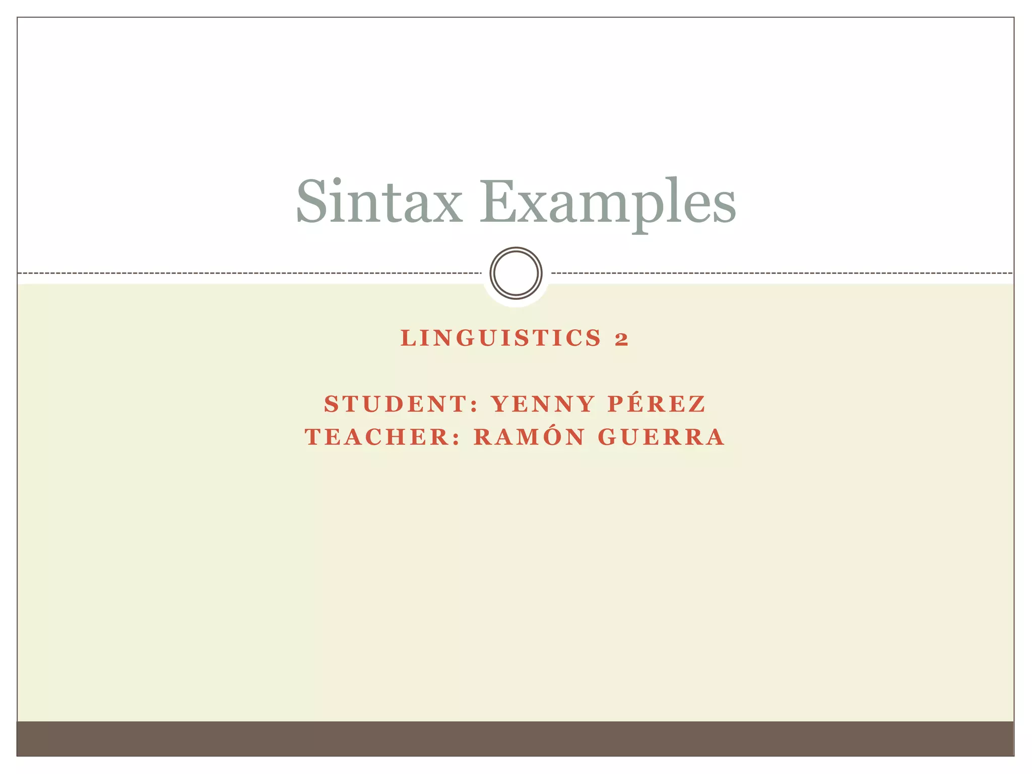 Sintax examples | PPTX