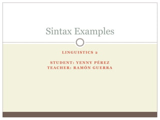 Sintax examples | PPTX