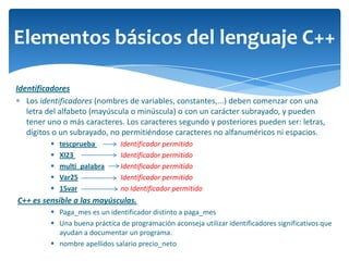 Sintaxis del lenguaje c++ | PPTX