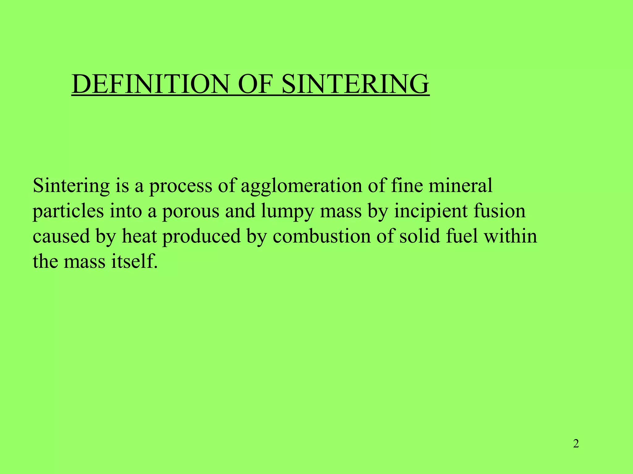 Sintering plant at a glance | PPT