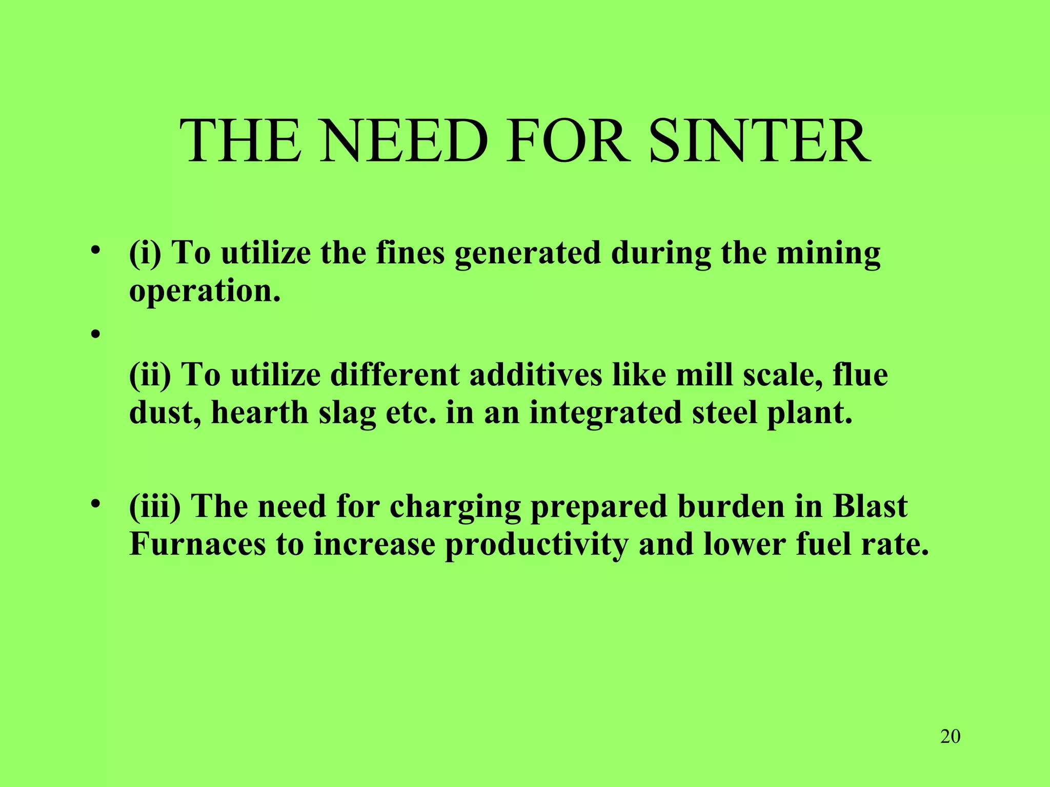 Sintering plant at a glance | PPT