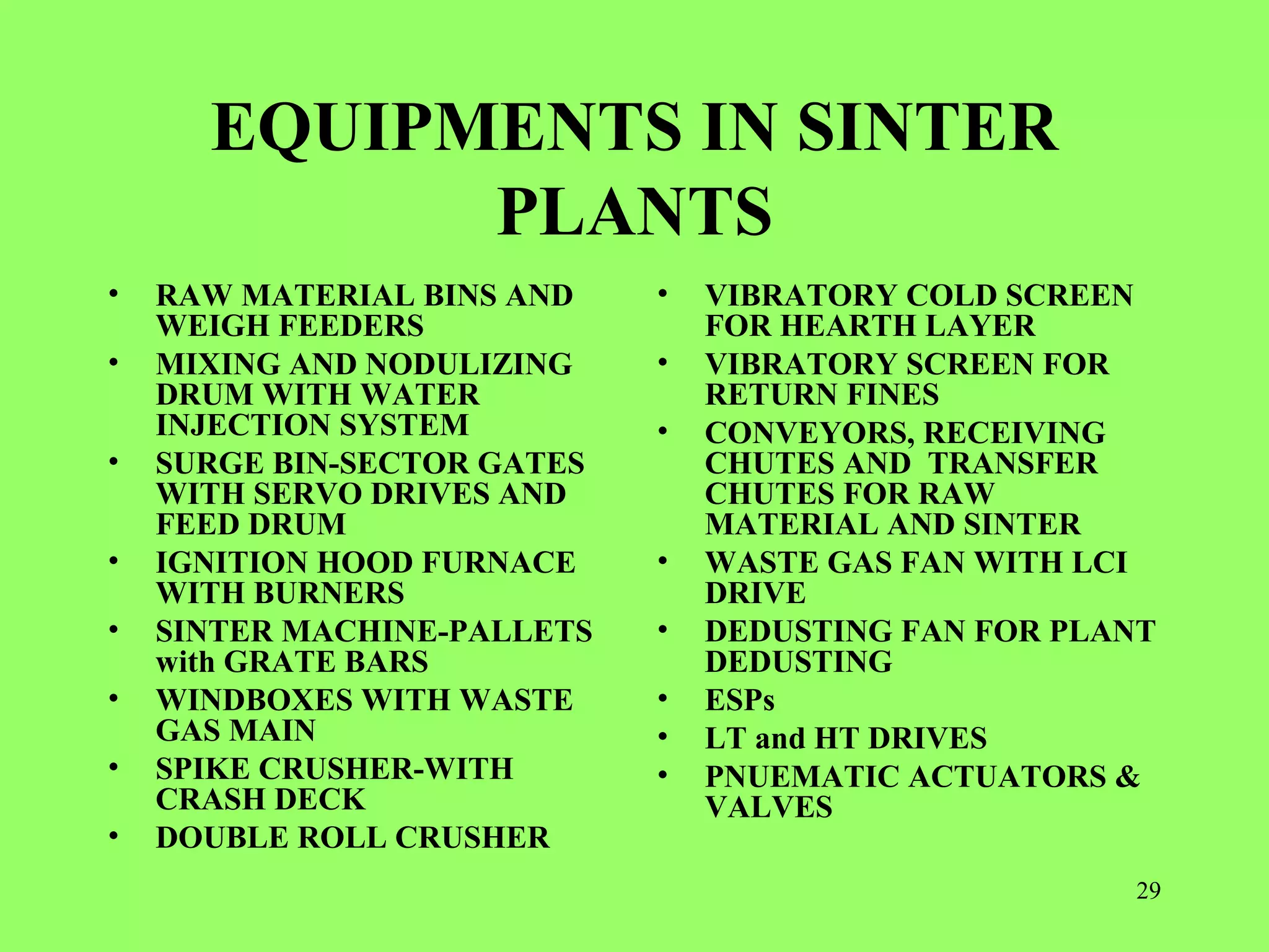 Sintering plant at a glance | PPT