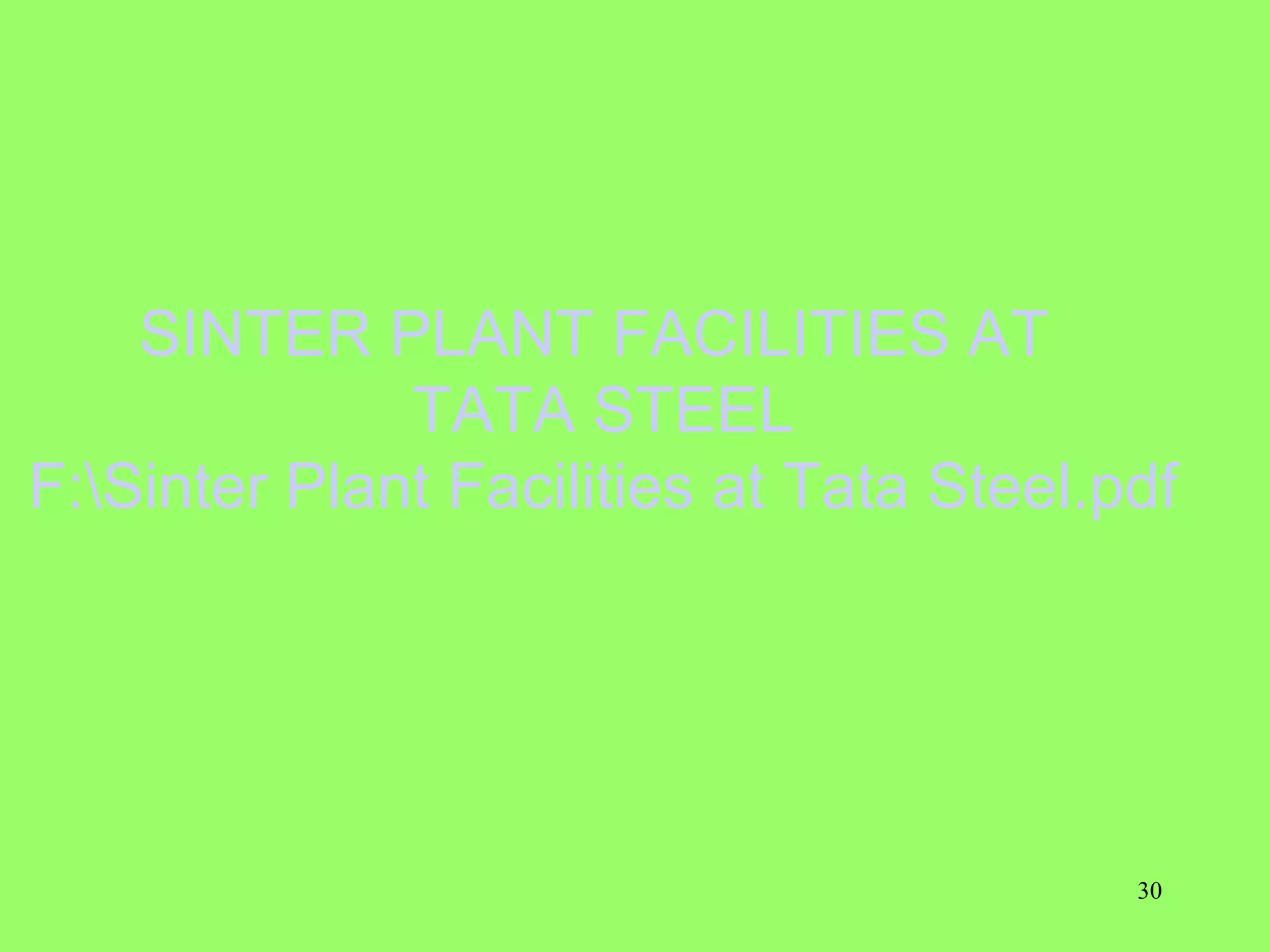 Sintering plant at a glance | PPT