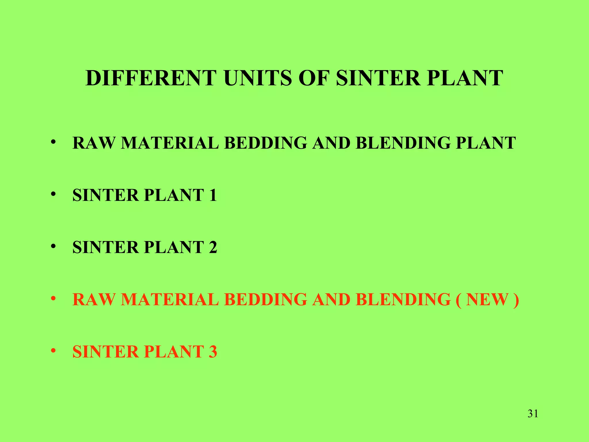 Sintering plant at a glance | PPT