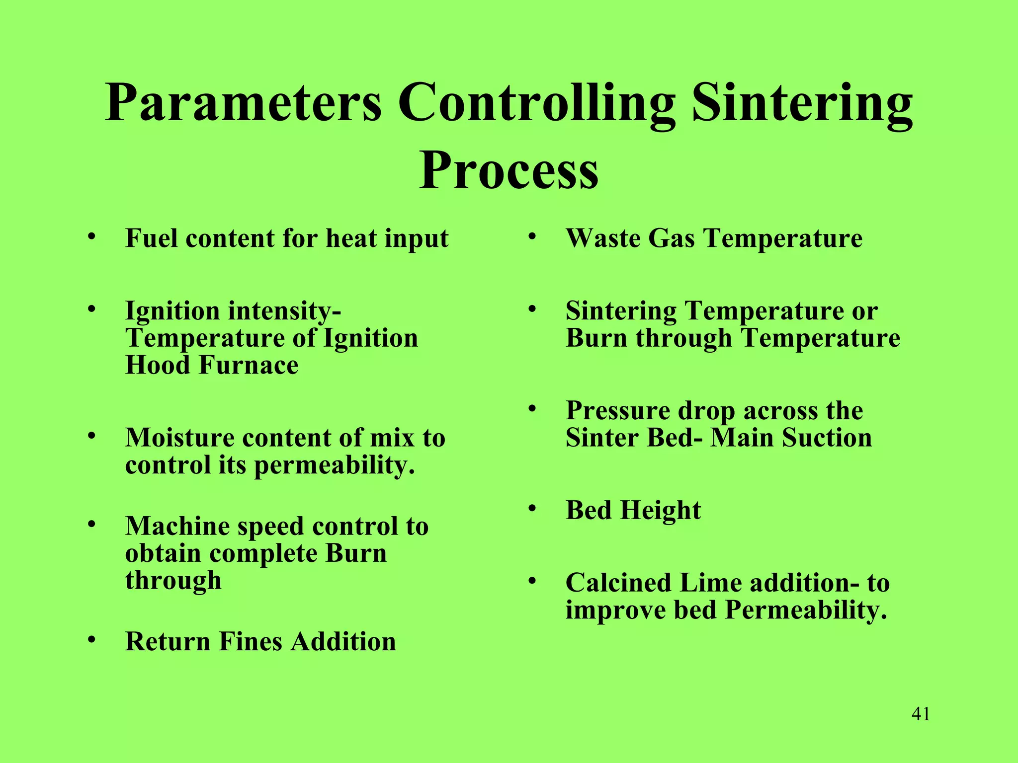 Sintering plant at a glance | PPT
