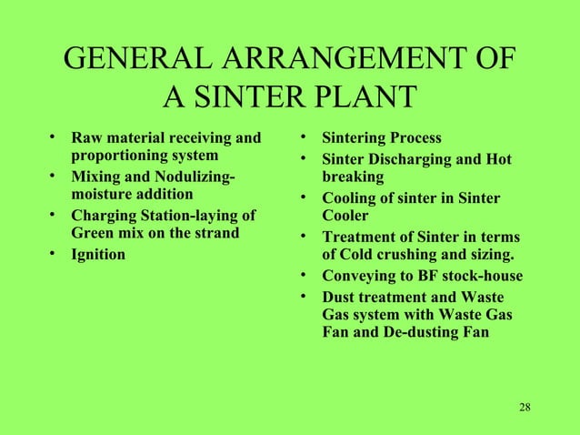 Sintering plant at a glance | PPT | Home Appliances | Home & Garden