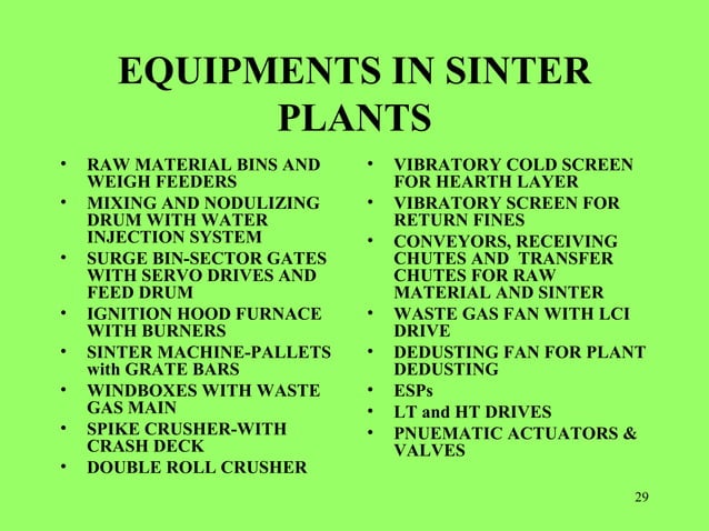 Sintering plant at a glance | PPT | Home Appliances | Home & Garden