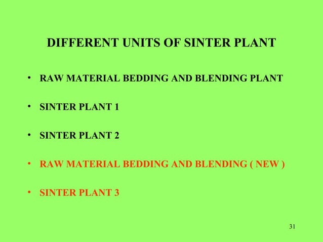 Sintering plant at a glance | PPT | Home Appliances | Home & Garden