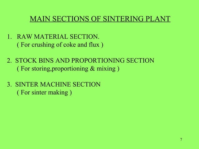 Sintering plant at a glance | PPT | Home Appliances | Home & Garden