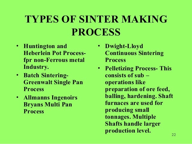 Sintering plant at a glance