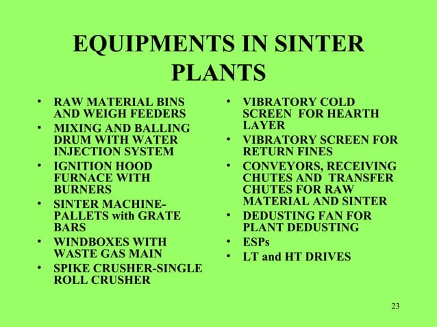 Sintering plant at a glance | PPT