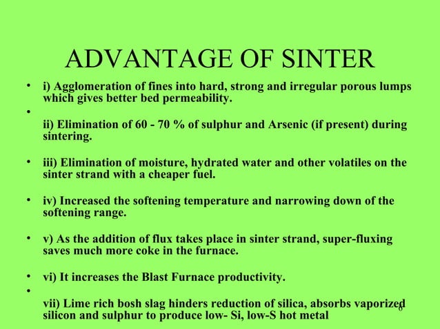 Sintering plant at a glance | PPT