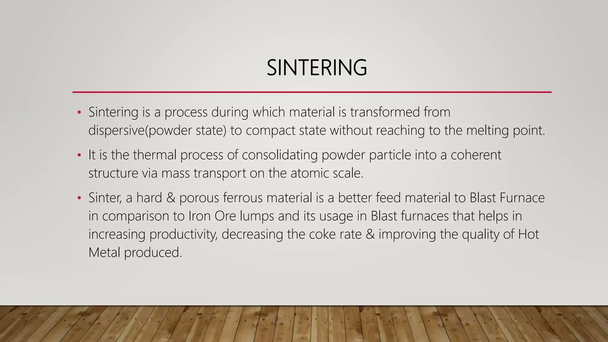 Sinter Plant (Vizag Steel Plant) | PPTX