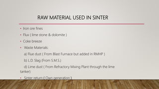 Sinter Plant (Vizag Steel Plant) | PPTX