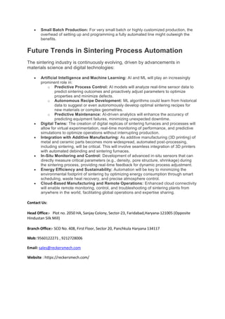 Best Sintering Process Automation in India | PDF