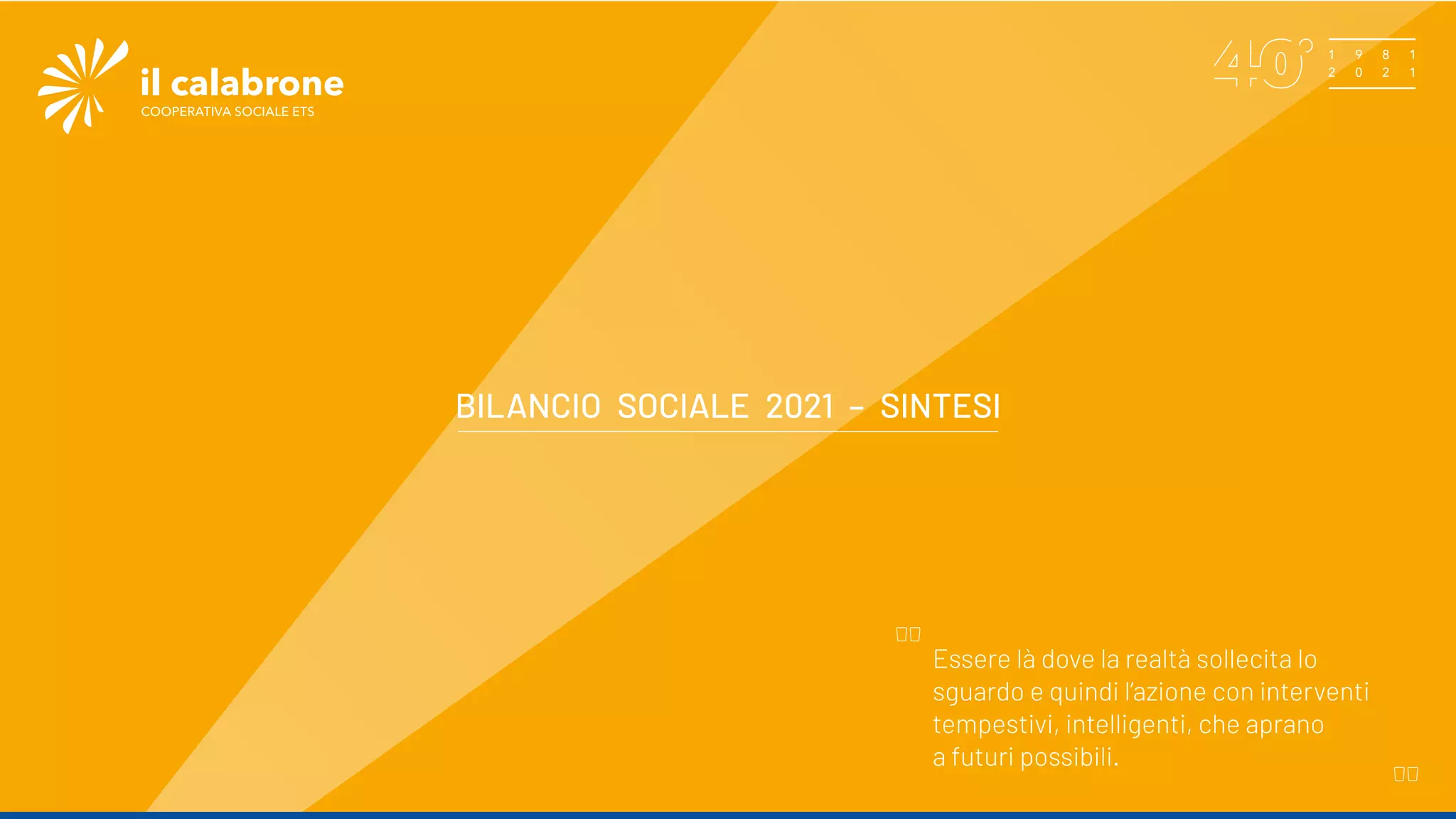 Bilancio Sociale 2021 - Sintesi | PPT