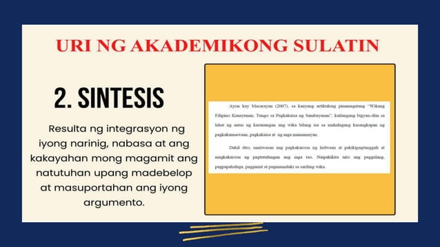 Sintesis sa Filipino sa Piling Larang.pptx