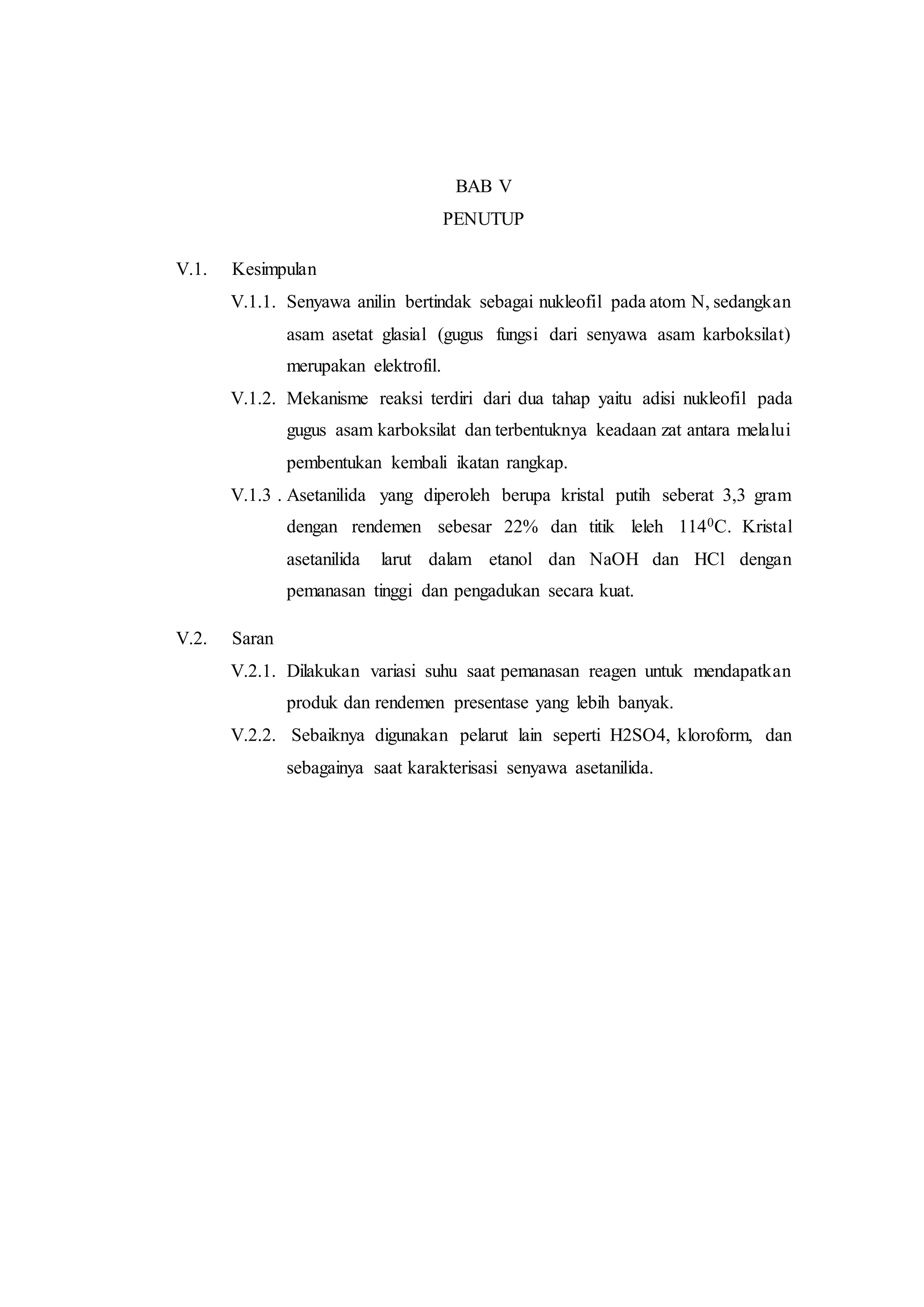 Sintesis Asetanilida | DOCX