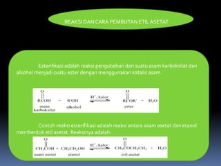 Sintesis etil asetat | PPTX