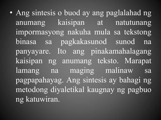 Sintesis o buod | PPTX