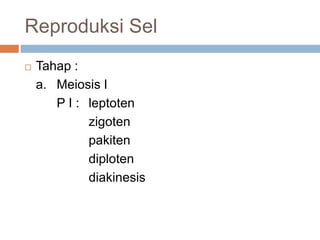 Sintesis protein dan reproduksi sel | PPTX