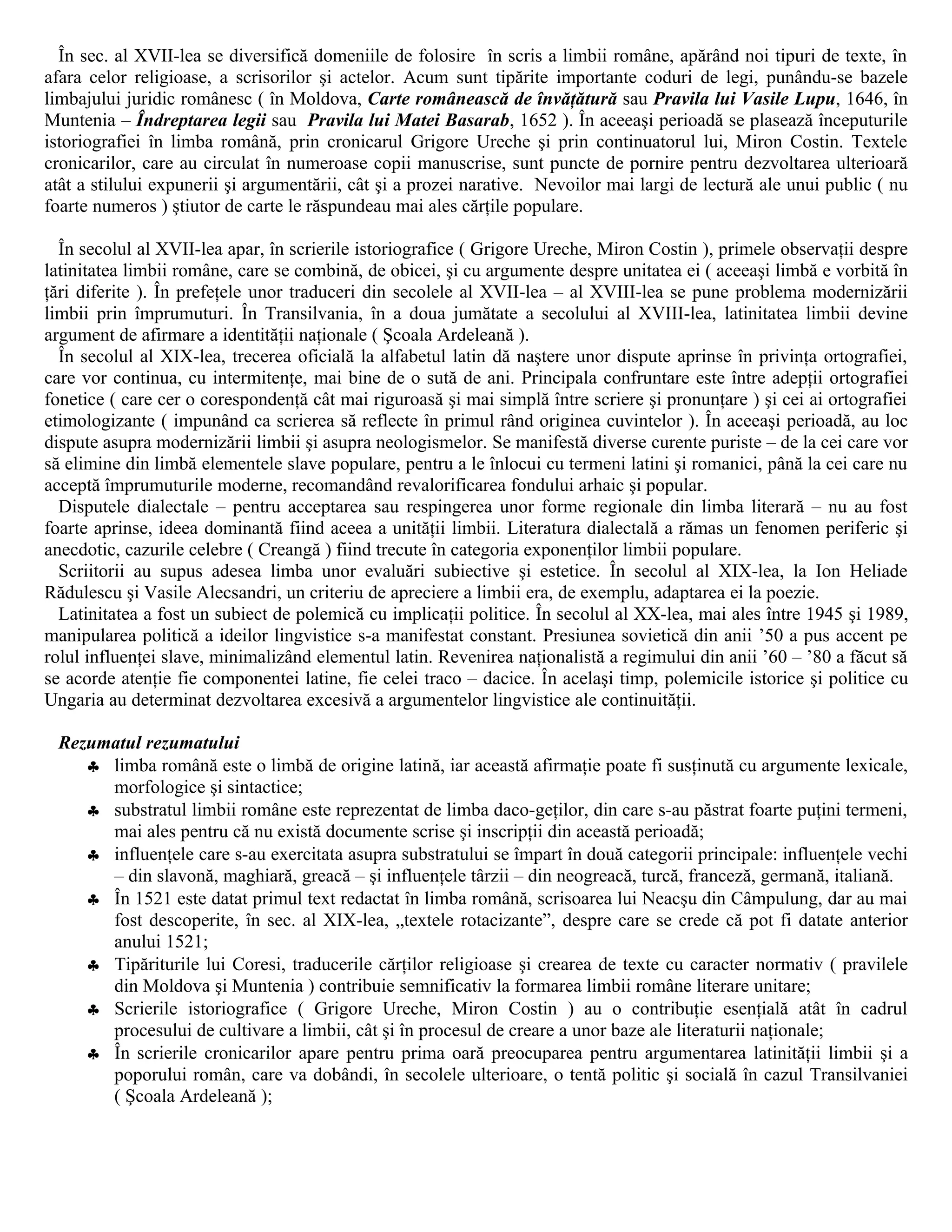 Sinteza Latinitate Si Dacism | DOC