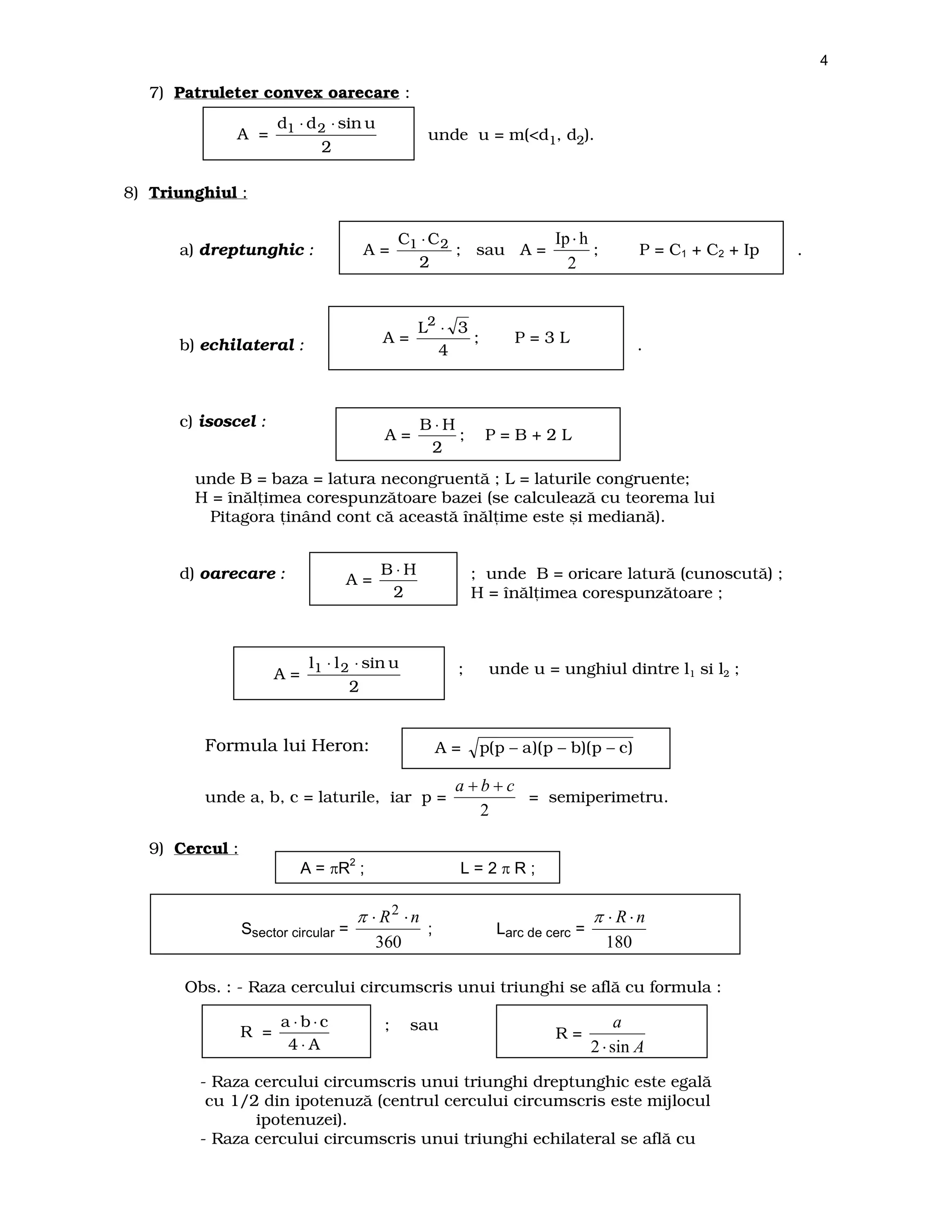 Sinteza geometriei cls. a vii a | PDF
