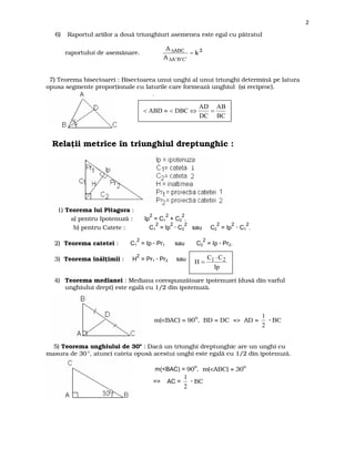 Sinteza geometriei cls. a vii a | PDF