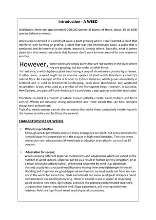 Introduction to Weed Album | PDF