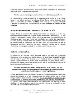 Sintoma freud, post freudianos & lacan | PDF
