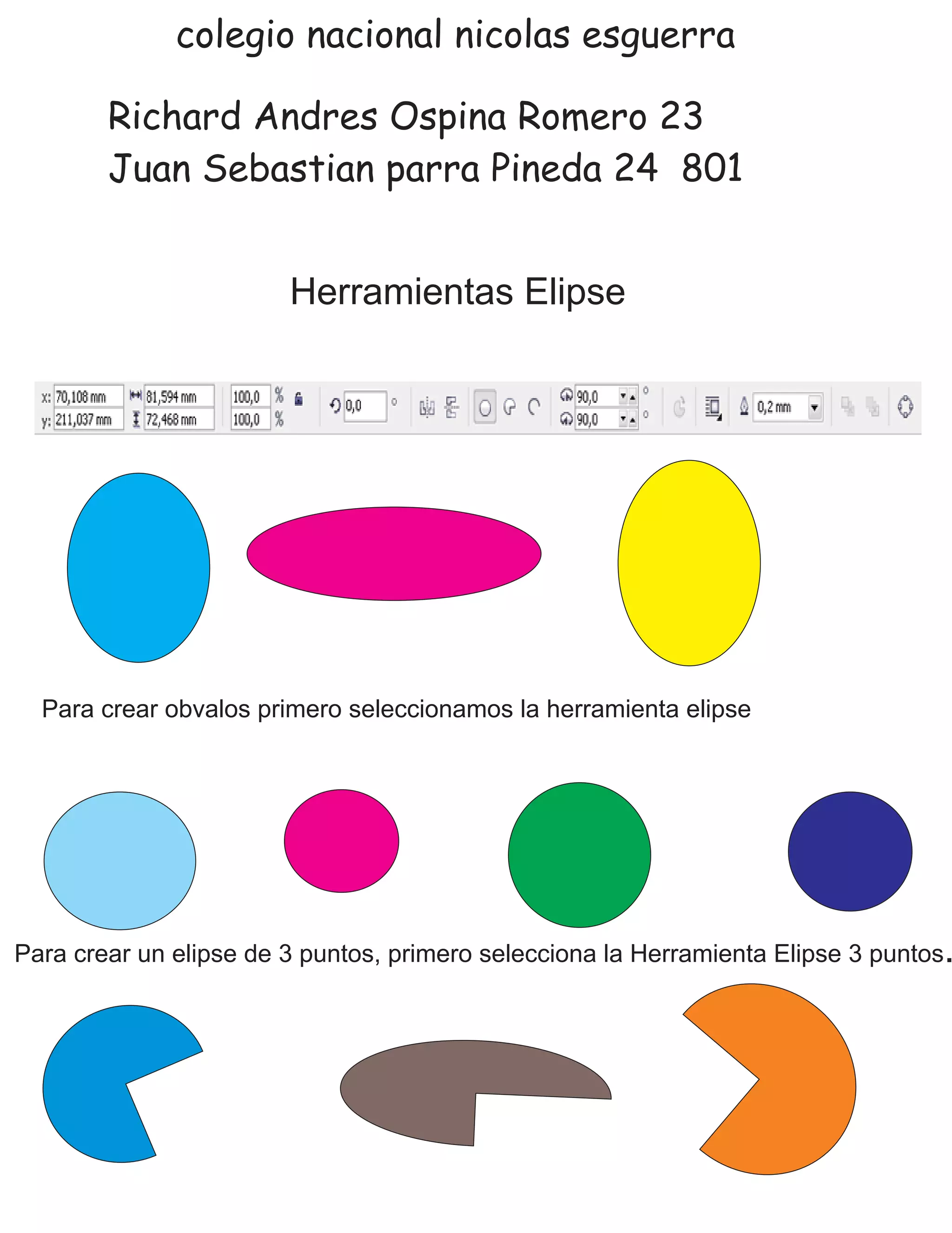 como hacer circulos y obalos en Corel Draw | PDF