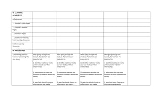 Media Information and Literacy DLL Week 1-9 from Q1-Q2 | DOCX