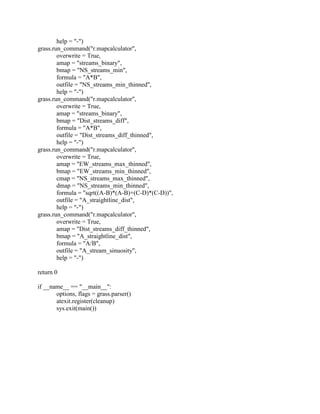 Calculation of sinuosity in GRASS GIS | PDF
