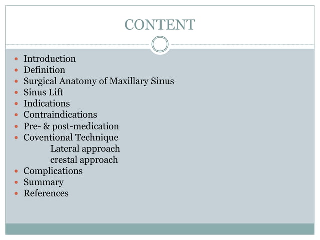 Sinus Lift with implant placement-surgical approach | PPTX