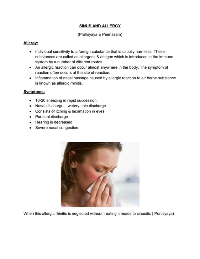 SINUS AND ALLERGY | PDF