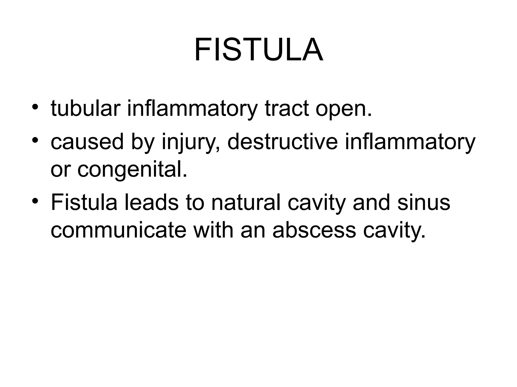 Differential Diagnosis of sinus and Fistula. | PPT