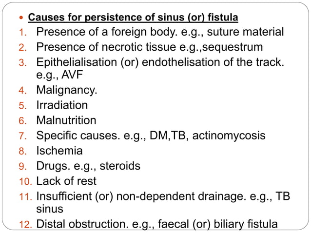 Sinus, fistula, cyst | PPTX | Medical Health