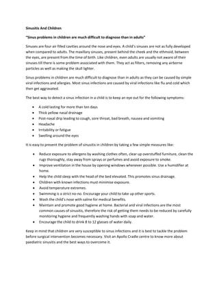 Sinusitis And Children | PDF | Ear, Nose and Throat Conditions ...